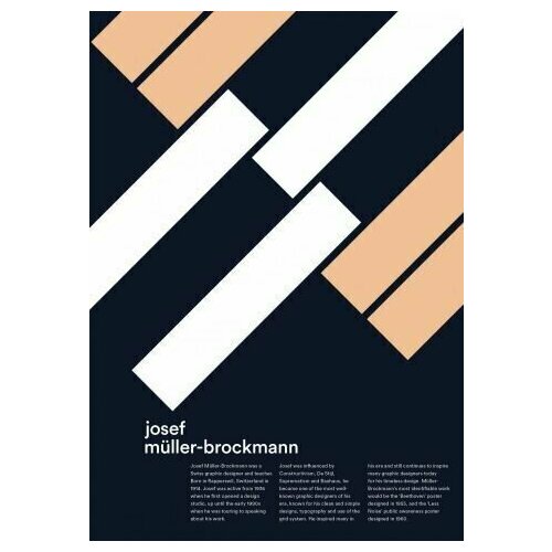 Плакат, постер на бумаге Josef Muller-Brockmann-Йозеф Мюллер-Брокманн. Размер 21 х 30 см