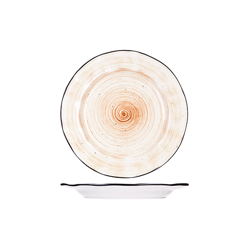 Тарелка «Пастораль» мелкая; фарфор; D=27см; оранжев, Kunstwerk, QGY - P5226027-SH113