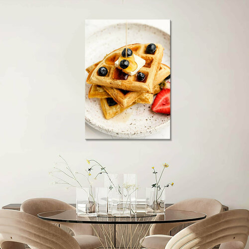 Картина/Картина на холсте для интерьера/Картина на стену/Картина для кухни/ - Вафли десерт(2) 50х70