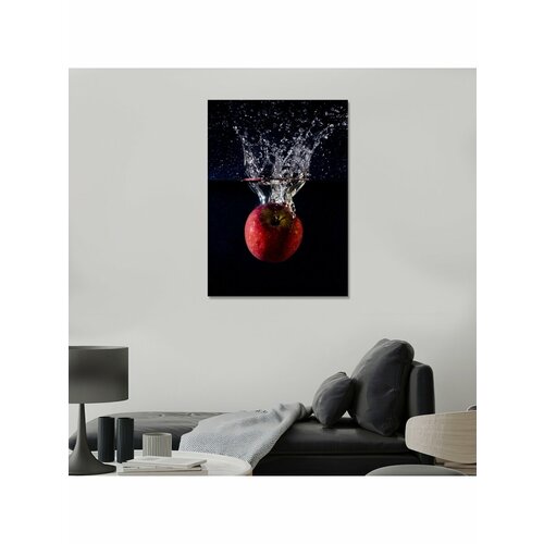 Картина на холсте с подрамником Красное яблоко в воде 40х60