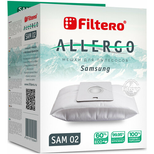 Пылесборники Filtero SAM 02 Allergo 4 шт. + моторный фильтр и микрофильтр