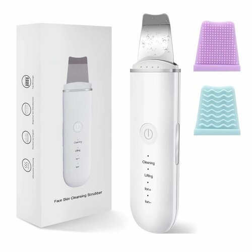 Аппарат для ультразвуковой чистки лица Gridario Face Skin Cleaning Scrubber, 4 режима. Белый.