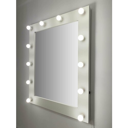 Гримерное зеркало BeautyUp 100/80 с комплектом лампочек цвет "Белый"