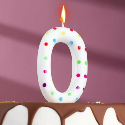 Свеча в торт на день рождения «Конфетти», цифра "0" , гигант, 9 см (комплект из 13 шт)
