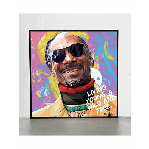 Картина постер Snoop Dogg Снуп Догг в рамке поп-арт 50х50 см