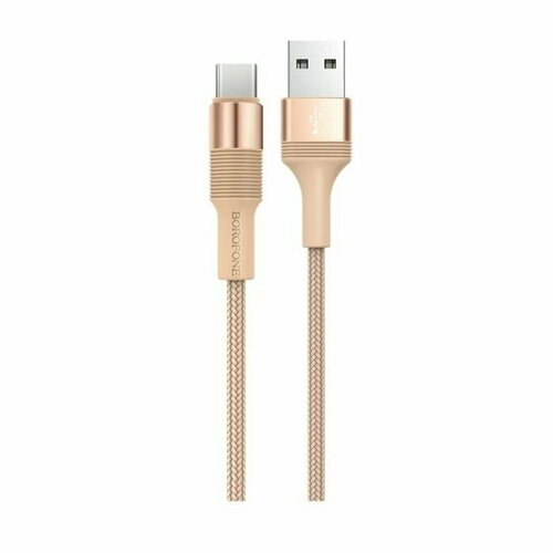 Кабель Borofone BX21, Type-C - USB, 3 А, 1 м, тканевая оплётка, красный (комплект из 8 шт)