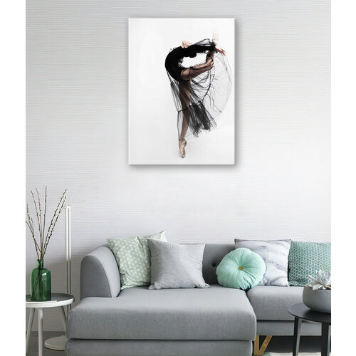 Картина/Картина на холсте/Картина на холсте для интерьера/Картина на стену/Картина в подарок для дома/- Прогиб балерины в черном 20х30