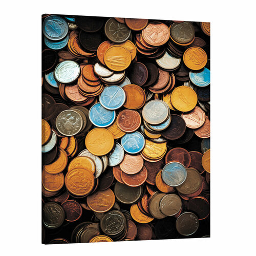 Интерьерная картина 50х70 "Деньги в красках"
