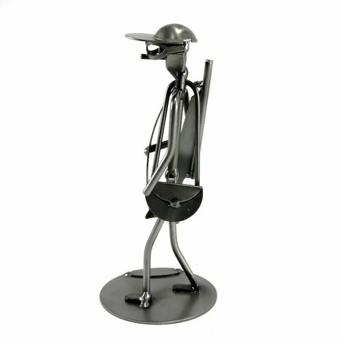 Оригинальная металлическая статуэтка ручной работы Охотник с ружьем