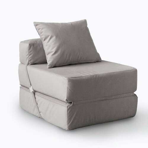 Bean Joy Кресло кровать, размер ХXXХL, мебельный велюр, Сталь