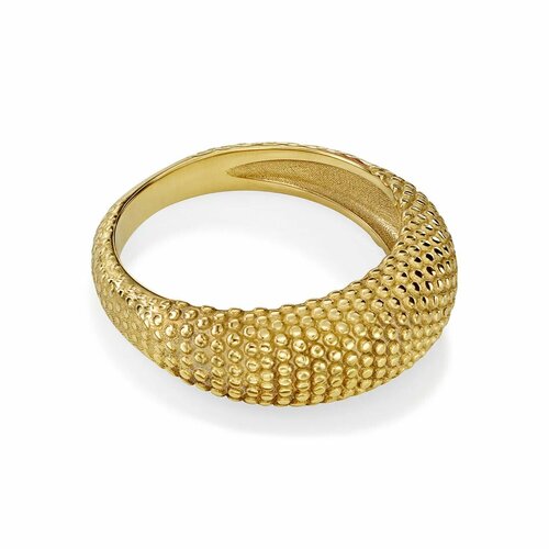 Кольцо MOSSA Кольцо DOTS GOLD, серебро, 585, 925 проба, золочение, размер 18, золотой