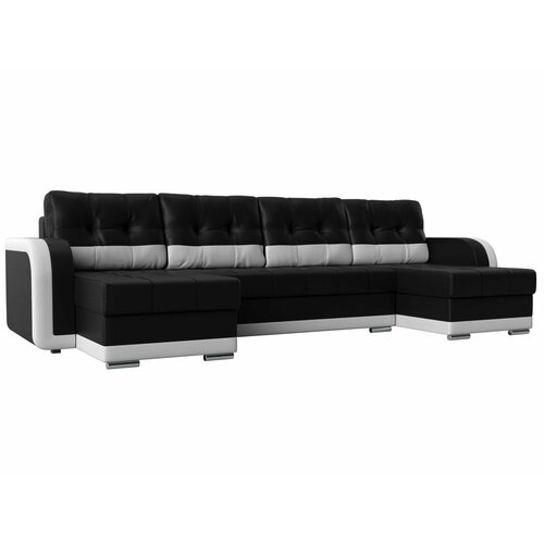 П-образный диван Марсель, Экокожа черная и белая
