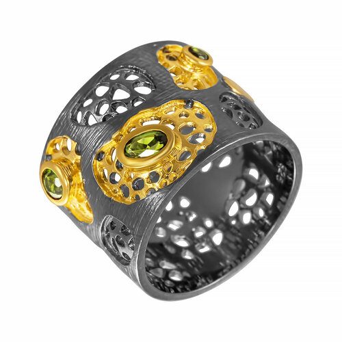 Кольцо ELEMENT47, серебро, 925 проба, перидотит, размер 18