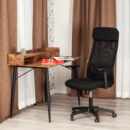 Кресло компьютерное офисное TetChair PROFIT PLT, ткань/ сетка, черный