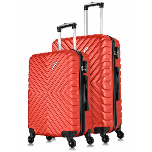 Комплект чемоданов L'case New Delhi, 2 шт., 93 л, размер M/L, красный