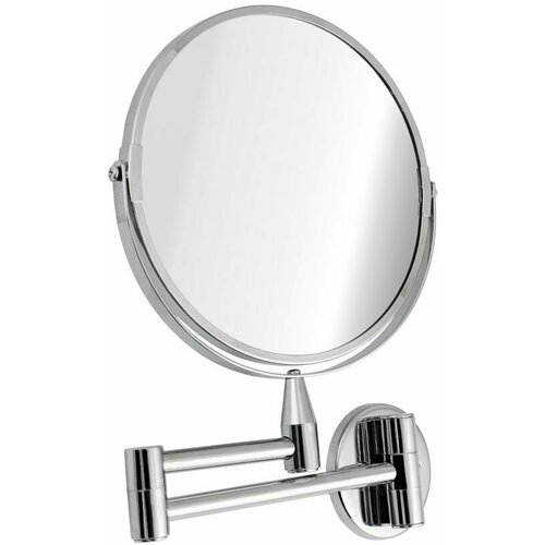 Зеркало косметическое настенное, D - 20, раздвижное, на коленце, нержавеющая сталь, хромированная
