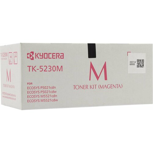 Тонер-картридж Kyocera TK-5230M для P5021cdn/cdw, M5521cdn/cdw пурпурный (2 200 стр.)
