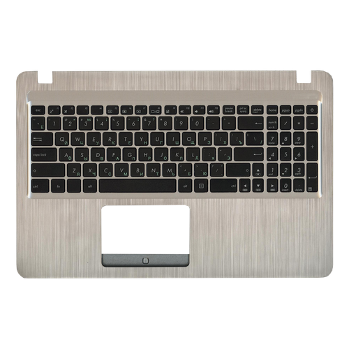 Клавиатура (топ-панель) для ноутбука Asus X540 черная с серебристым топкейсом