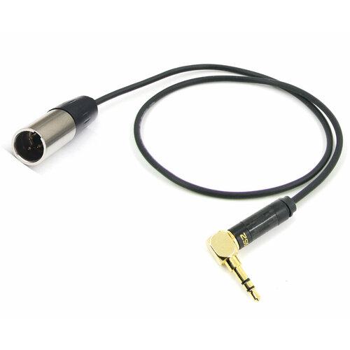 Аудио кабель mini XLR (M) - mini Jack 3.5 угловой, симметричный, тонкий, netaudio (C202), длина 0,5 метра