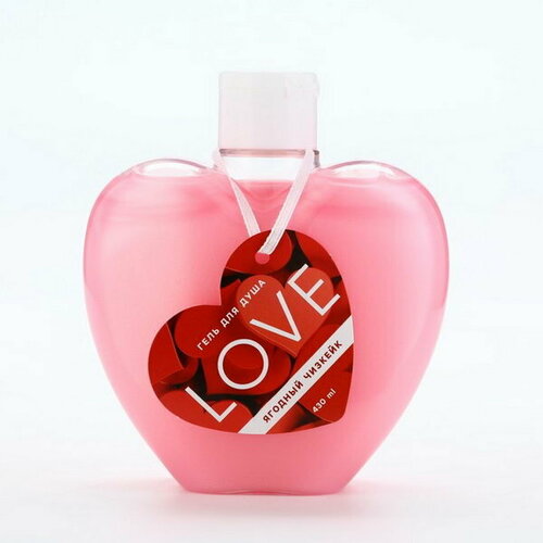 Чистое счастье, гель для душа "Love", 430 мл, аромат ягодный чизкейк