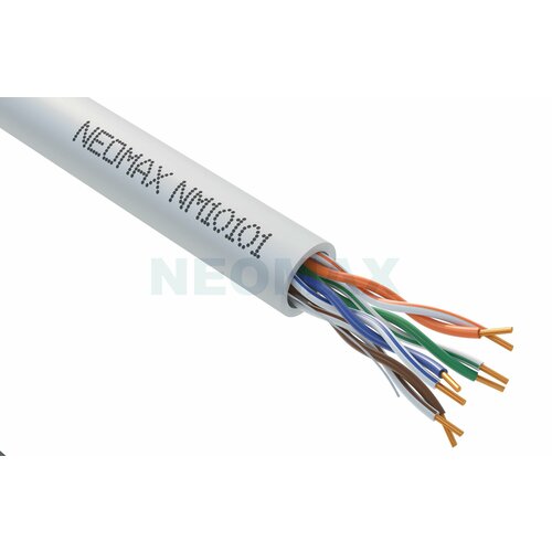 Кабель витая пара NEOMAX NM10101-150М-P U/UTP cat.5e 4 пары (150 м) 0.51 мм (24 AWG) одножильный, (200 Mhz) чистая медь, PVC jacket