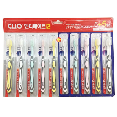 Зубная щетка набор Clio Perfection Antibacterial Double Fine Toothbrush, 10 шт