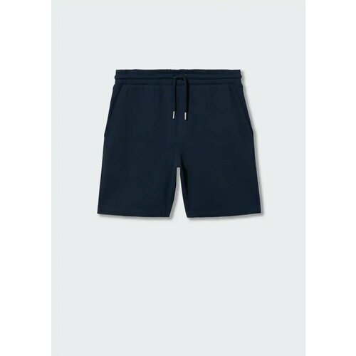 Бермуды MANGO Хлопковые шорты-бермуды Jogger, размер L, черный