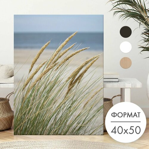 Плакат Постер 40х50 без рамки "Трава у пляжа" для интерьера