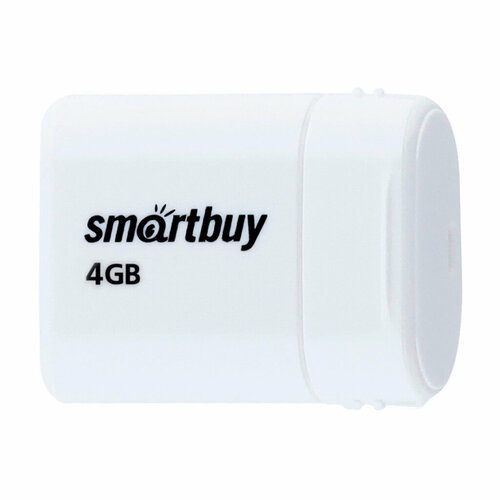Флеш-накопитель USB 2.0 Smartbuy 4GB LARA (SB4GBLara-W), белый