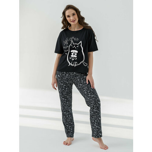 Пижама Оптима Трикотаж, размер 56, черный