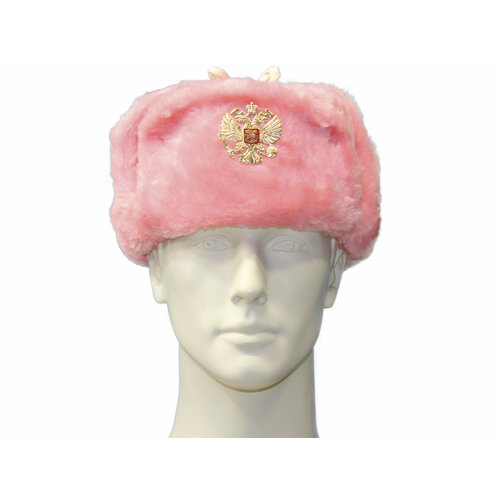 Шапка ушанка  Ушанка, размер 56, розовый