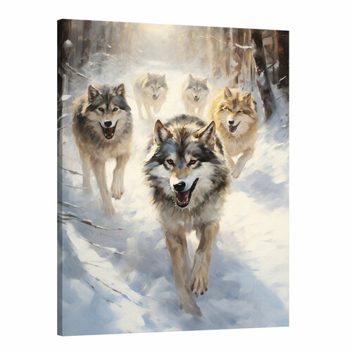 Интерьерная картина 50х70 "Волчьи тайны"