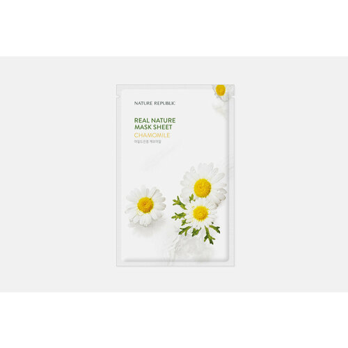 Тканевая маска для лица с экстрактом ромашки Nature Republic Real Nature Mask Sheet Chamomile / количество 1 шт