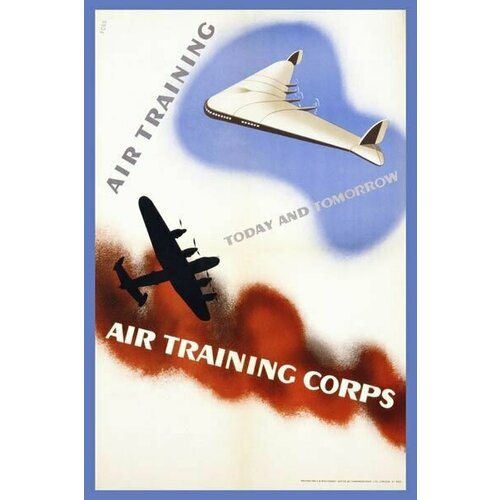 Плакат, постер на бумаге иностранный Poster for the Air Training Corps. Размер 60 х 84 см