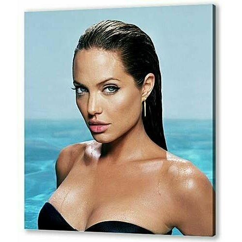 Плакат, постер на холсте Angelina Jolie-Анджелина Джоли. Размер 60 х 84 см