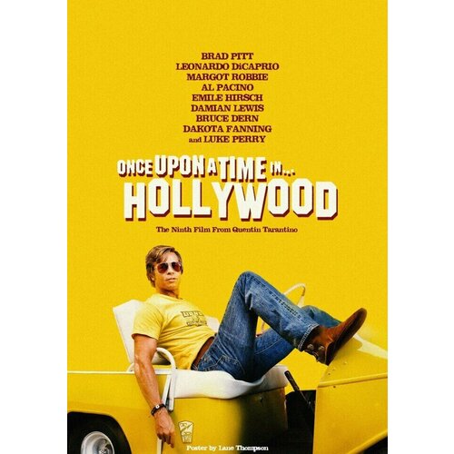 Плакат, постер на бумаге Once Upon a Time . in Hollywood/Однажды в Голливуде. Размер 60 х 84 см