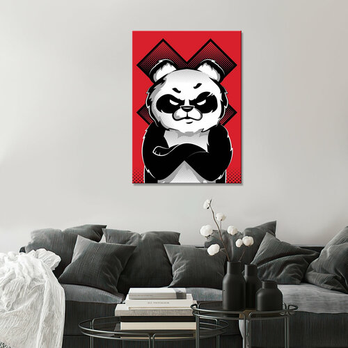 Интерьерная картина на холсте - Сердитая панда арт 20х30