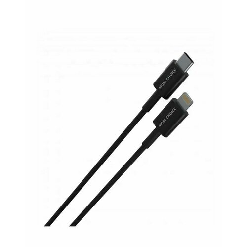 Кабель More choice K71Si TPE 2м Smart USB 2.4A PD 30W быстрая зарядка для Apple 8-pin Type-C черный