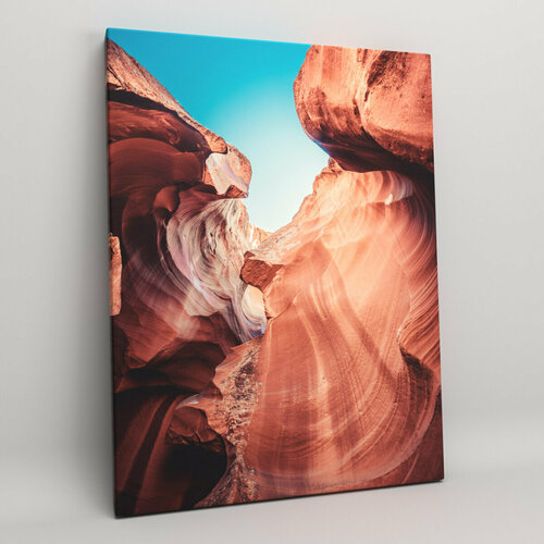 Картина на холсте (интерьерный постер) "Пустынное ущелье" пейзажи, природа, с деревянным подрамником, размер 30x40 см