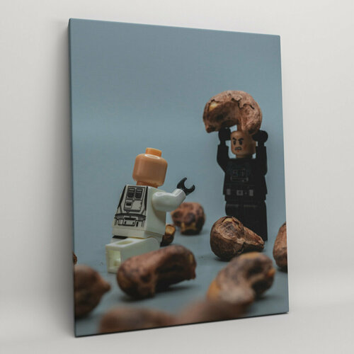 Картина на холсте (интерьерный постер) "Лего - Звездные войны" арт, с деревянным подрамником, размер 30x40 см