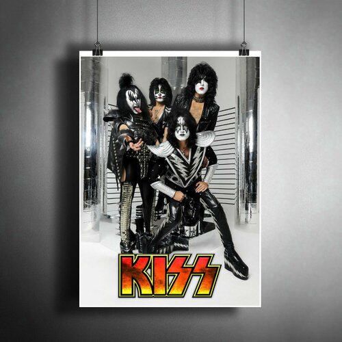 Постер плакат "Рок-группа Kiss" / Декор для дома, офиса, комнаты, квартиры, детской A3 (297 x 420 мм)