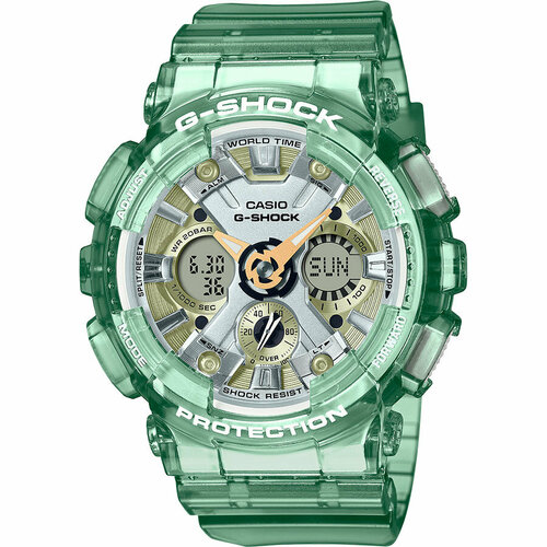 Наручные часы CASIO, серебряный, зеленый