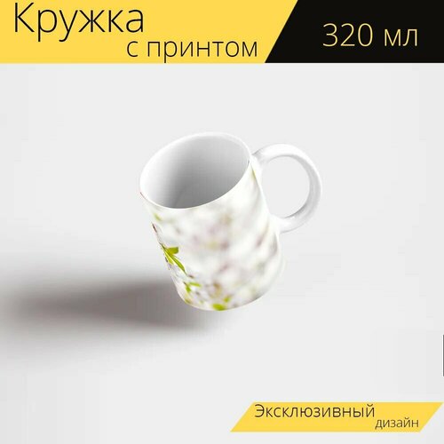 Кружка с рисунком, принтом "Японская сакура, цветы, дерево" 320 мл.