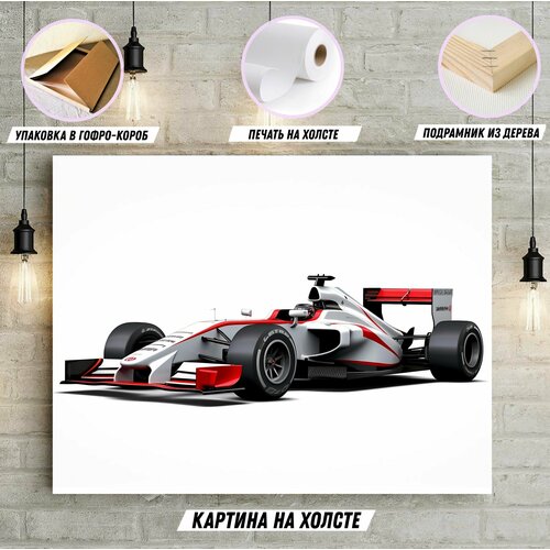 Картина на холсте Формула 1/ гонка постер для интерьера 40*60