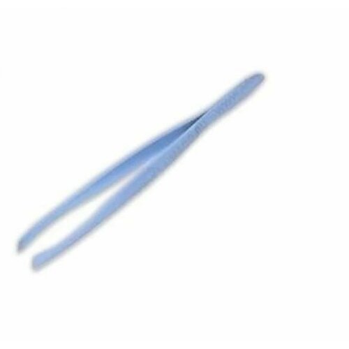 Пинцет прямой голубого цвета Zinger (Зингер) ZSP TS-105-str х 1шт