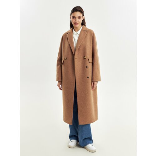 Пальто Pompa, размер 54/170, бежевый, горчичный