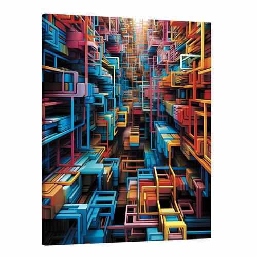 Интерьерная картина 50х70 "Абстрактный лабиринт"