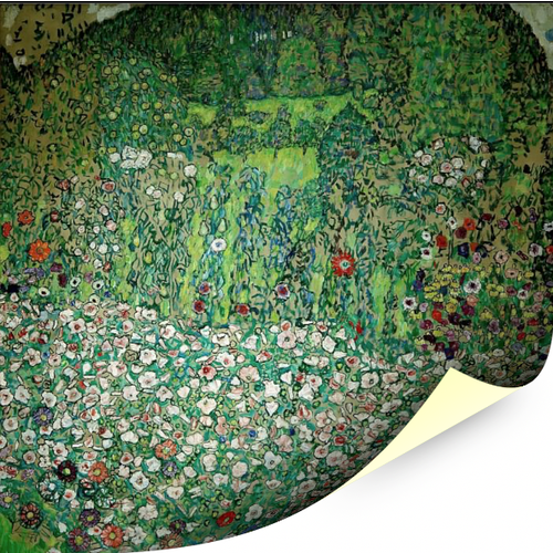 Картина для интерьера "Парк у подоножия горы", художник Климт, Густав, печать на холсте (40х40 см / без подрамника)