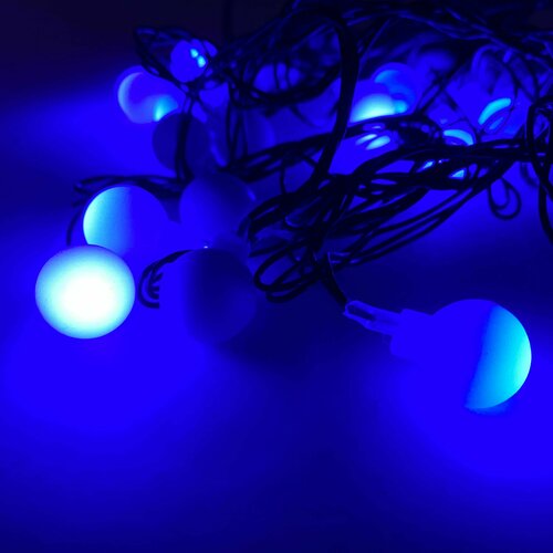 Гирлянда светодиодная "Шарики LED" 5м, 30LED, синяя, провод черный 3590708 Luazon Lighting