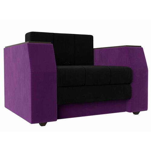 Кресло-кровать Атлантида, Микровельвет черный и фиолетовый